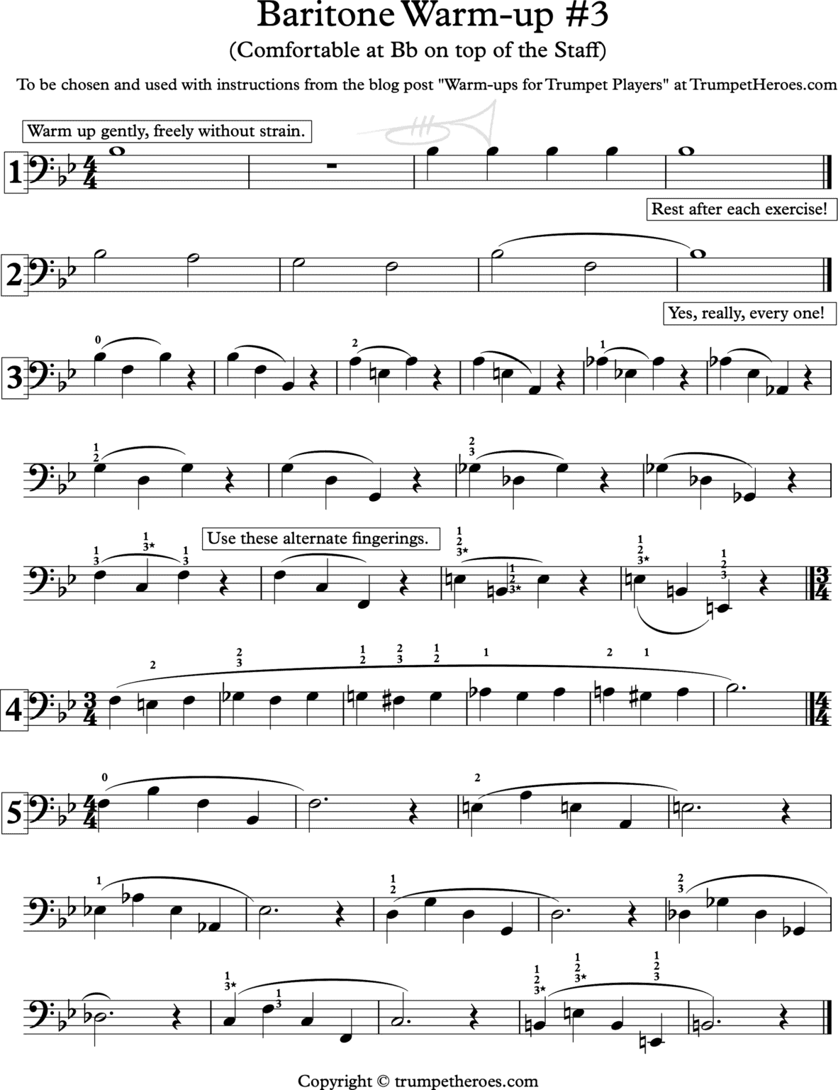 Baritone BC Warm-up #3 - Trumpet Heroes