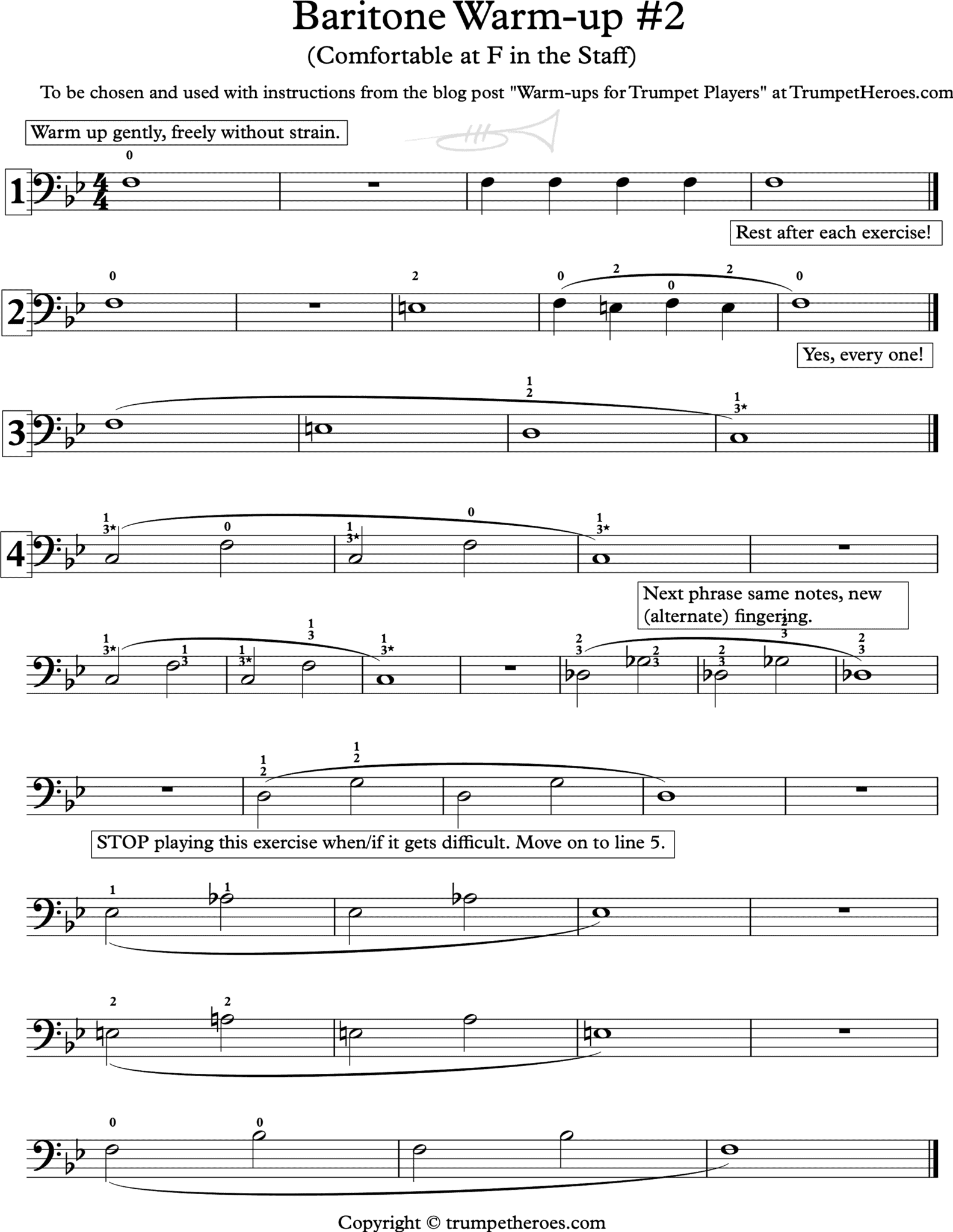 Baritone BC Warm-up #2 - Trumpet Heroes