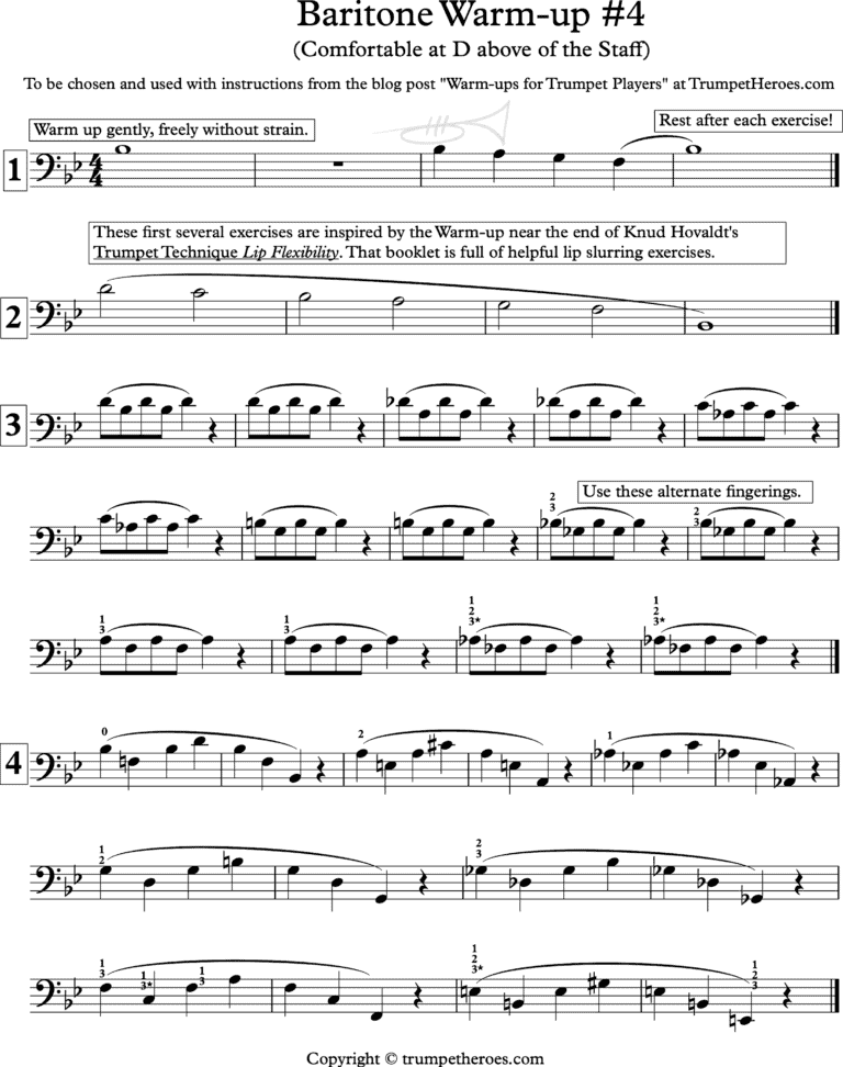 Baritone BC Warm-up #4 - Trumpet Heroes